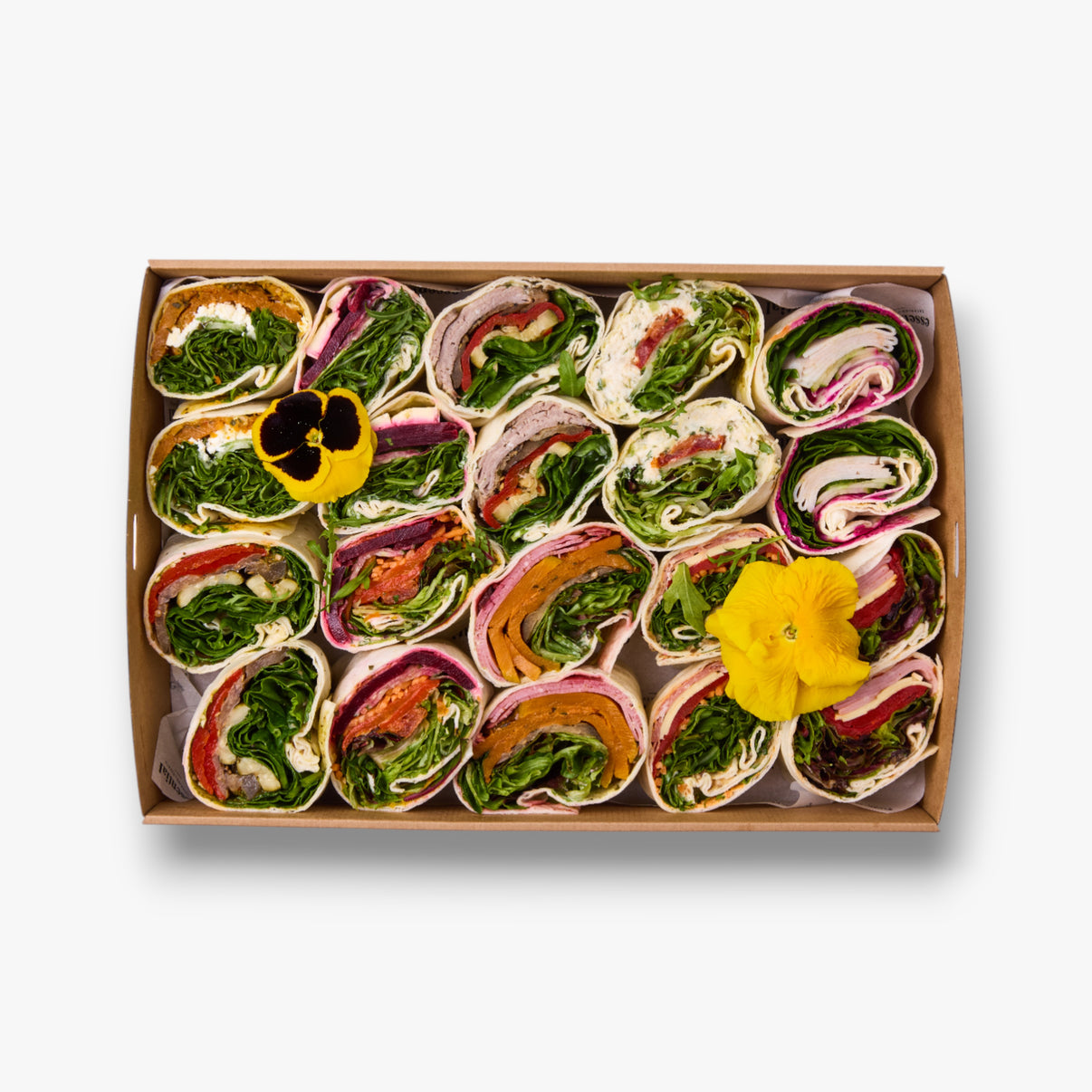 Gourmet Wraps - 1 wrap cut in half – Essential Catering Drop Off